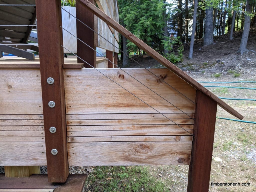 Patterns by the Pool: Ipe, Cedar, & Tension Cable - Timber & Stone ...